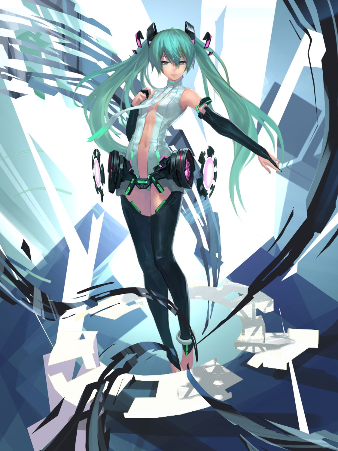 cancer (zjcconan) vocaloid vocaloid append hatsune miku miku append thighhighs | #256919 | yande.re